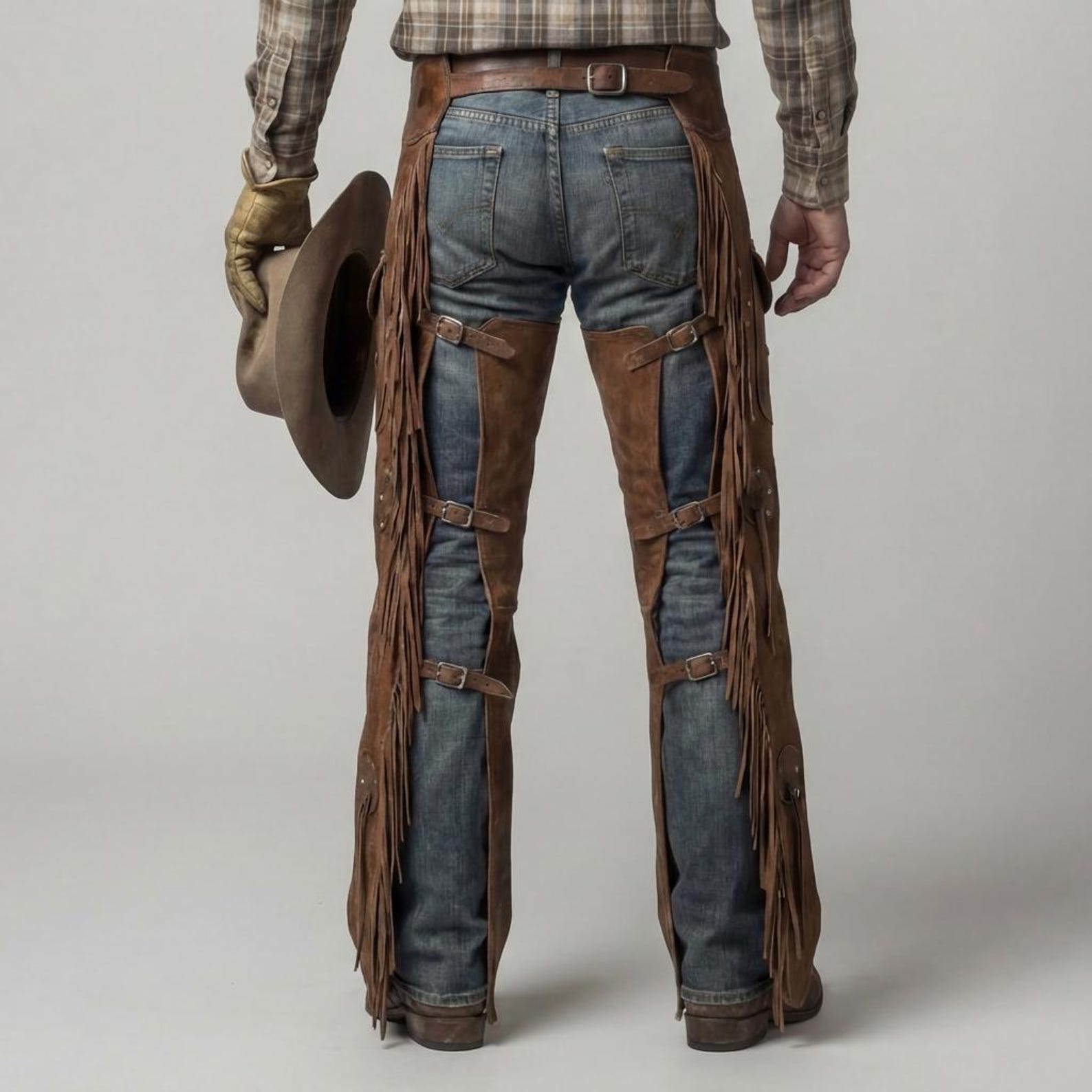 Hair-on Cowhide Leather Work Chaps | Handmade Cowboy Riding Chaps - Etsy