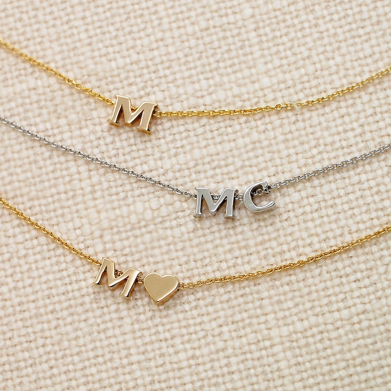 Letter M Necklace - Etsy