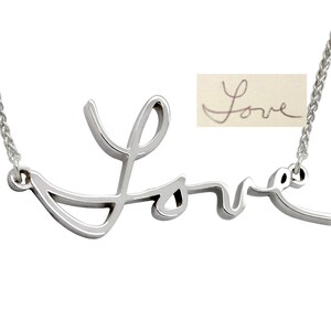 Handwriting Necklace Handwritten Font Necklace in Your Own Writing ...