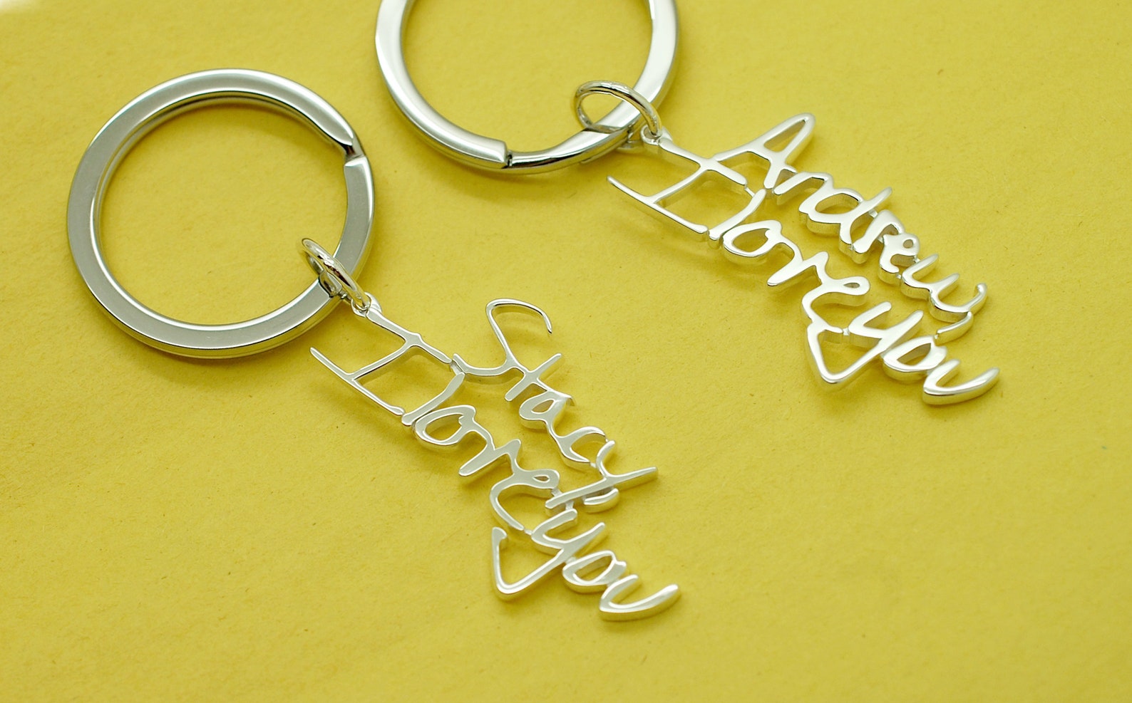 Signature Keychain Custom Sterling Silver With Handwriting, Wedding ...