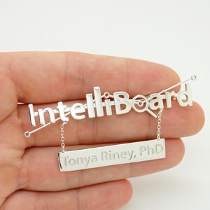 14K Gold Custom Name Brooch Pin Personalized With Handwriting or ...
