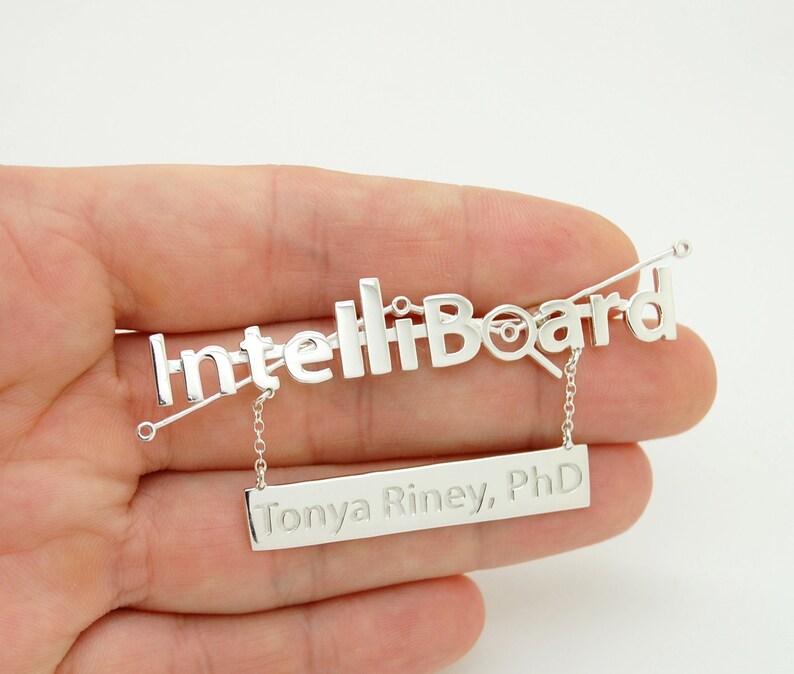 14K Gold Custom Name Brooch Pin Personalized With Handwriting or ...