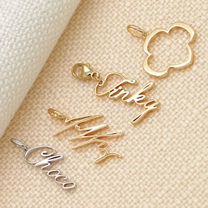Custom Gold Charm 14K Name Charm Christmas Gifts Personalized Jewelry ...