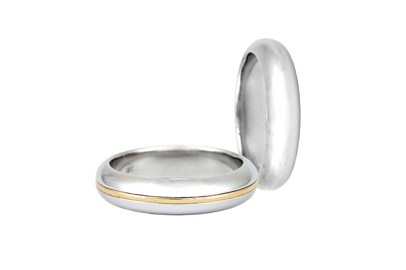 Wide Platinum Wedding Band Set 5mm Wide Wedding Rings - Etsy