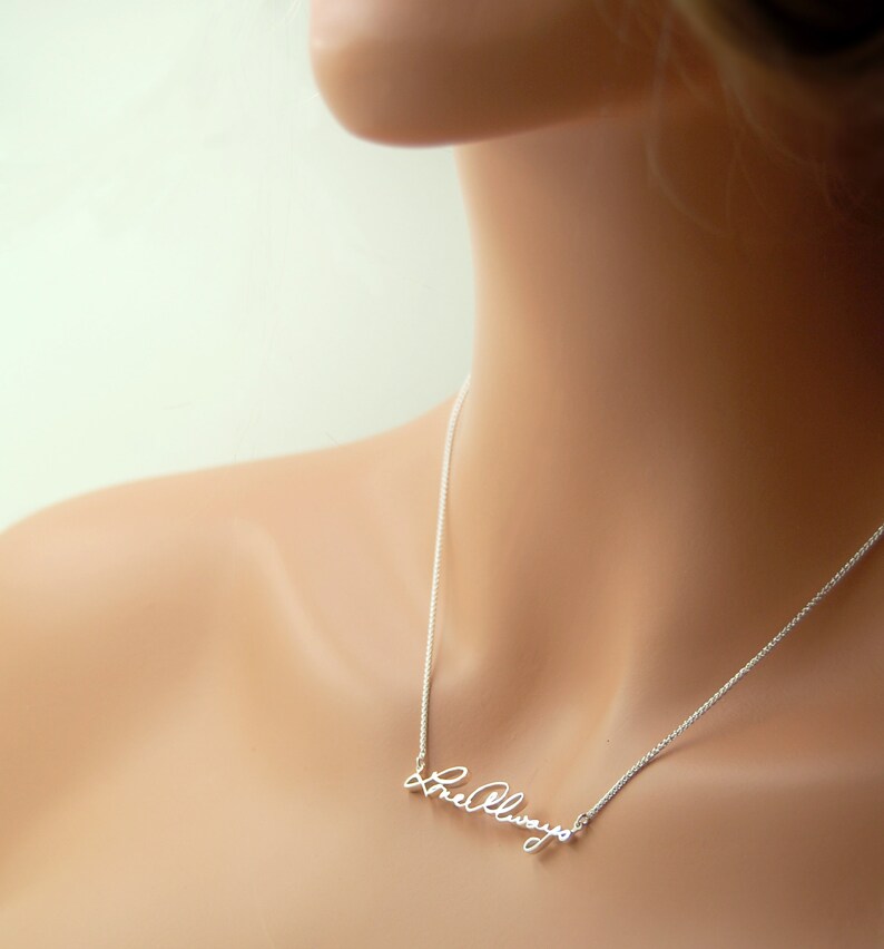Handwriting Necklace Cursive Necklace In Your Own Etsy