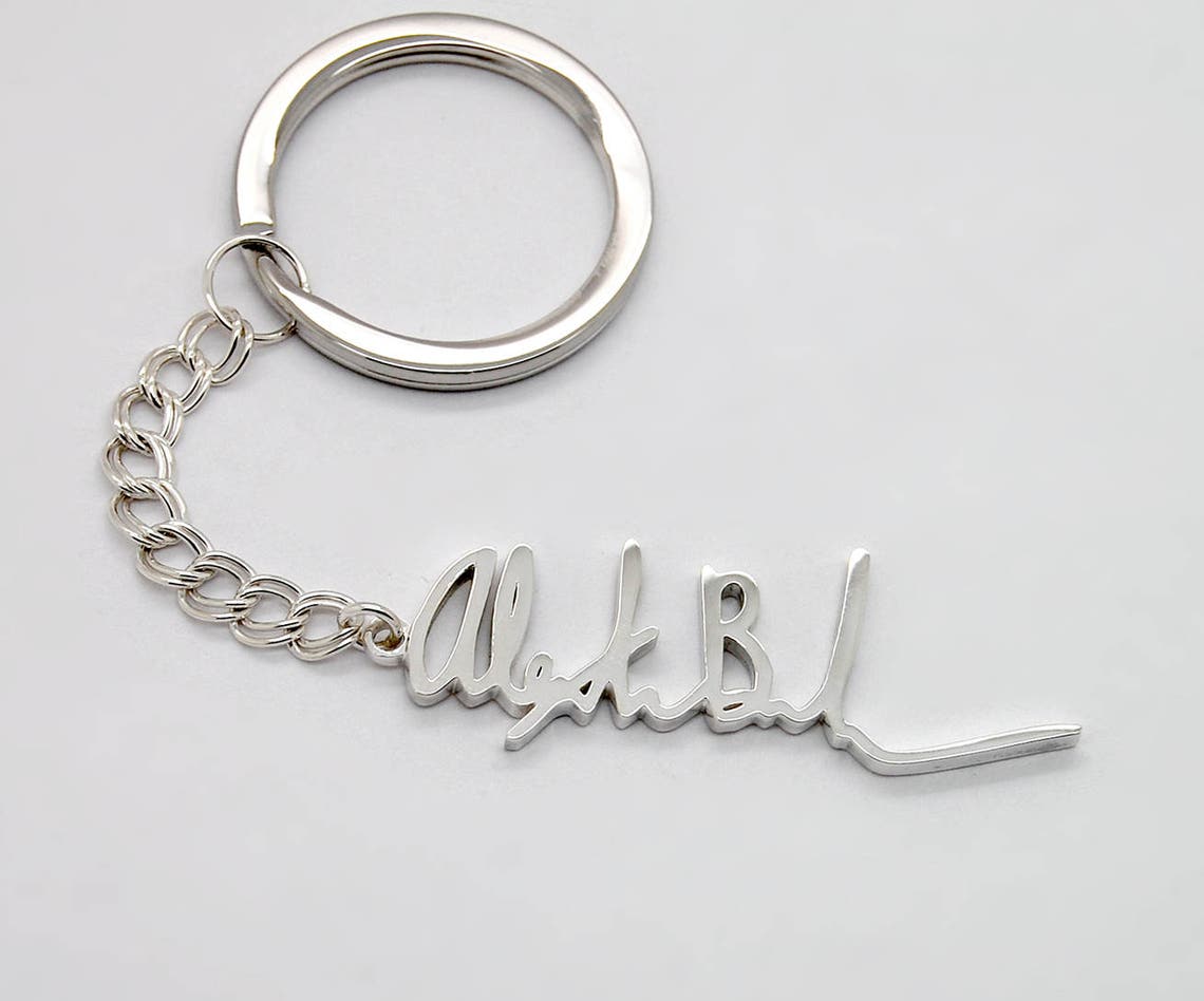 Handwriting Keychain Signature Custom Keychains Personalized - Etsy