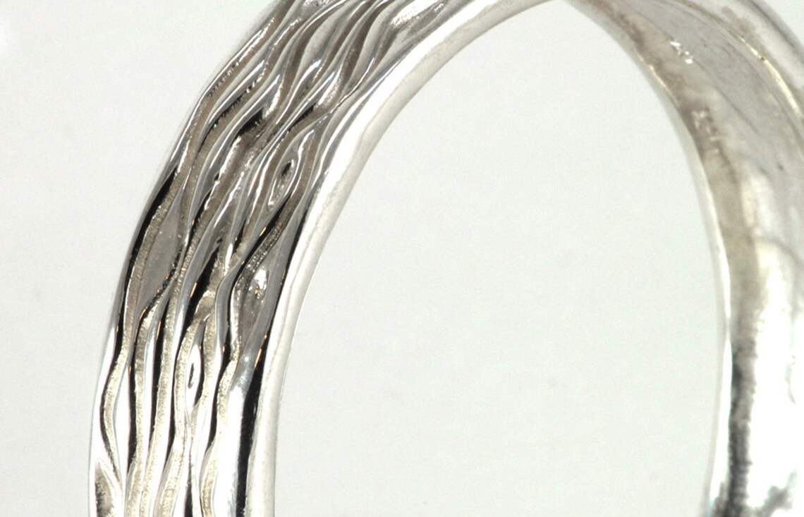 Solid Silver Bangle Sterling Silver Bracelet Wave Bracelet - Etsy