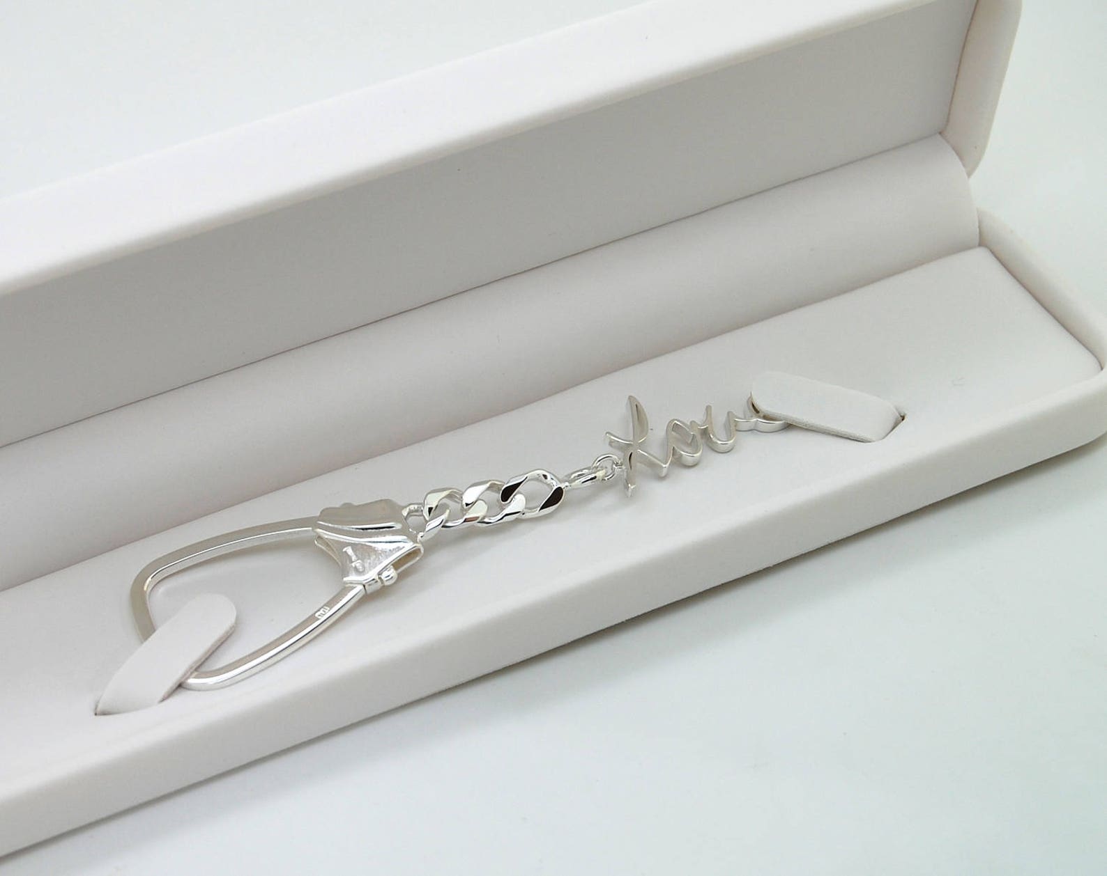 Sterling Silver Keychain Personalized Custom Keychain for Him | Etsy