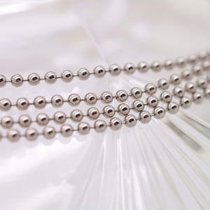 Solid Platinum Chain Necklace 2mm Ball Chain Style 16 18 20 22 24 26 30 ...