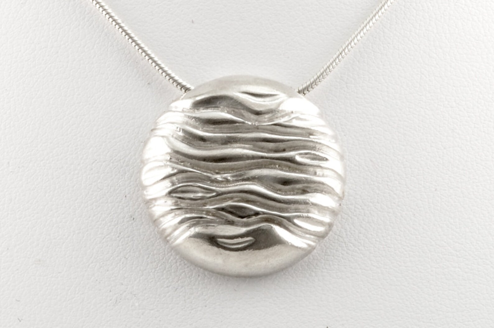 Water Wave Pendant Necklace, Water Silver Necklace, Circular Pendant ...
