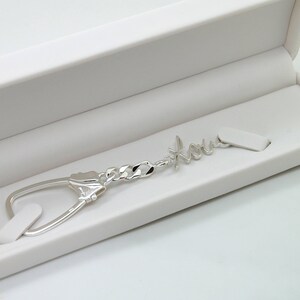 Sterling Silver Handwriting Keychain, Personalized Mens Gift Key Chain ...