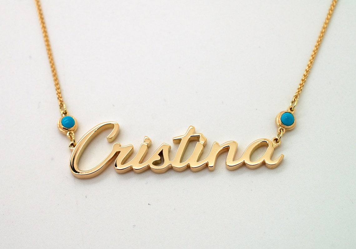 Handwriting Necklace 14k Gold Name Necklace Custom Cursive Etsy