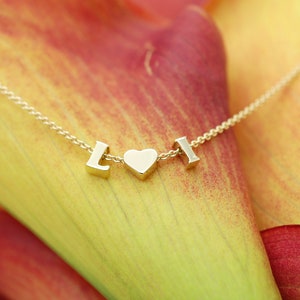 Letter L Necklace Solid Gold 14k Initial L Necklace Tiny Small Dainty ...