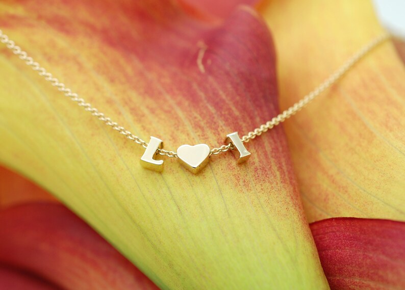 Letter L Necklace Solid Gold 14k Initial L Tiny Pendant Small Dainty ...