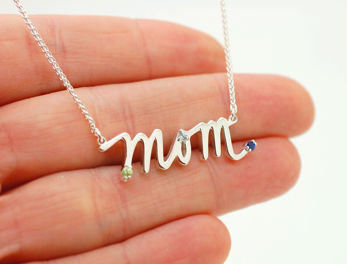 Personalized Necklaces for Mom Sterling Silver Signature - Etsy