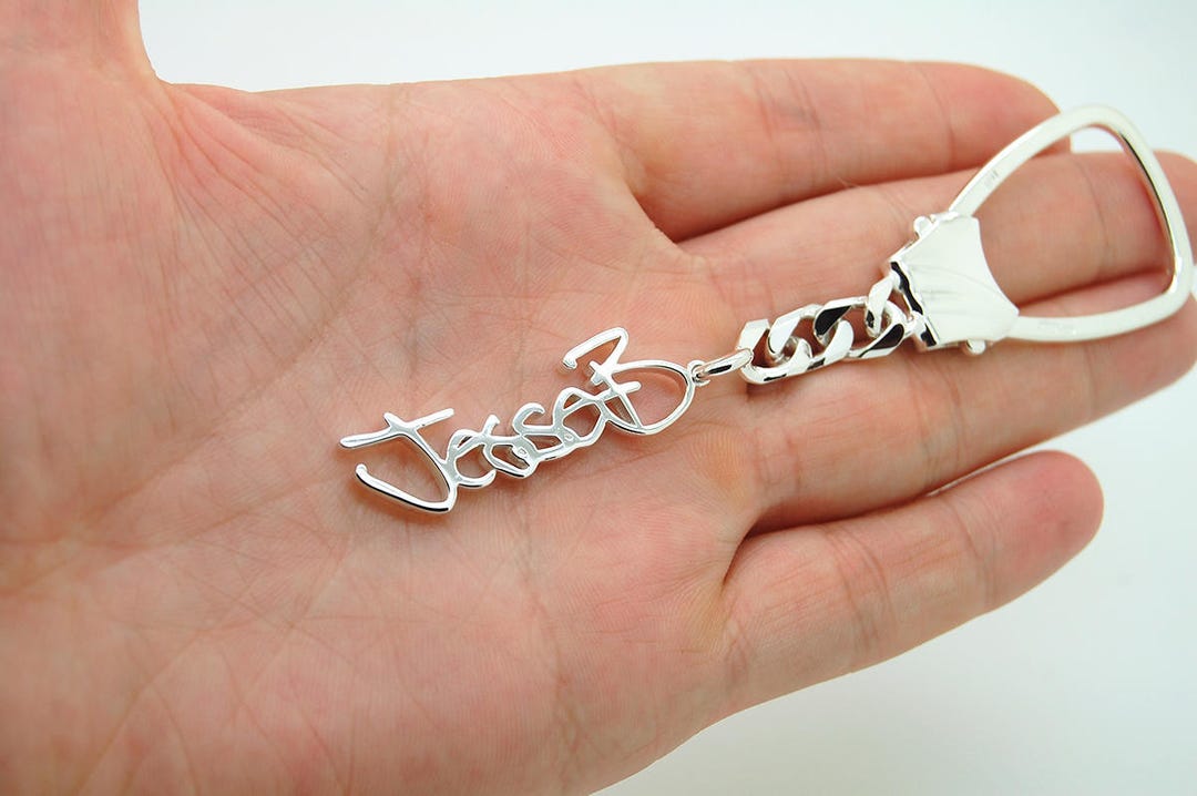Personalized Gift for Him Signature Keychain, Customize Keychain ...