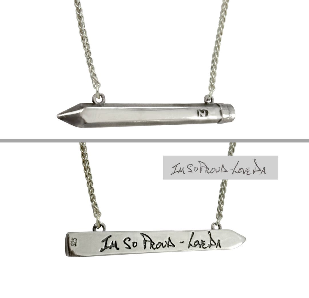 Personalized Pencil Necklace, Teacher Jewelry, Author Writer Gift ...