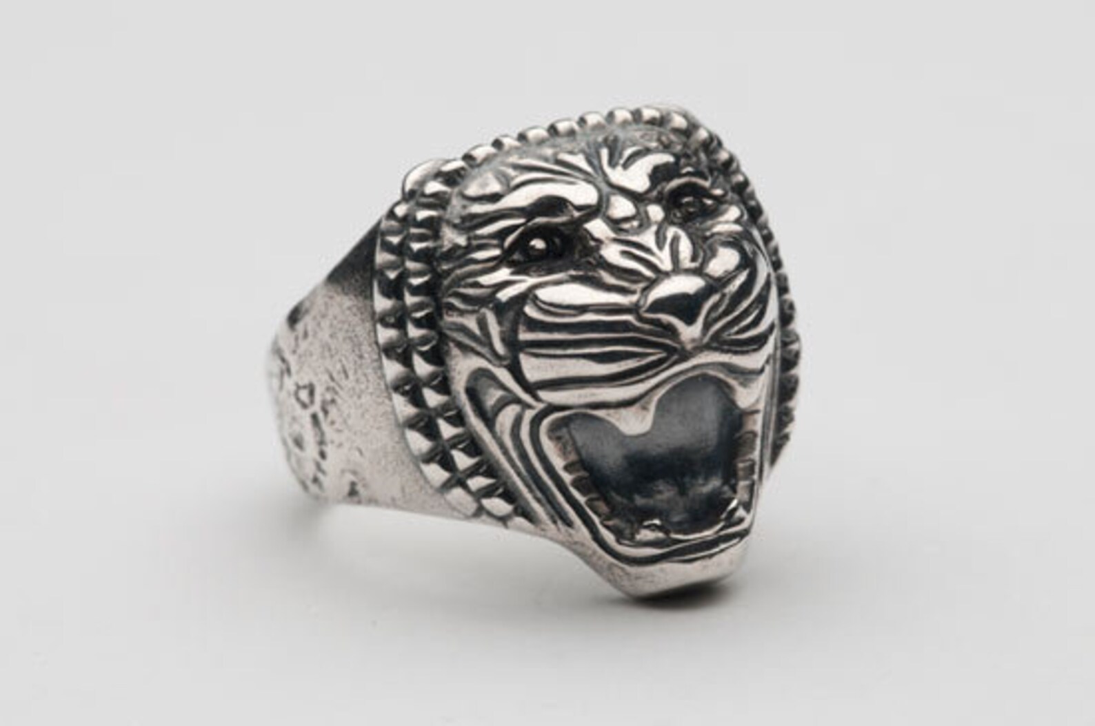 Lion Ring, Sterling Silver Lion Head Ring, Ancient Assyrian Lion Ring ...