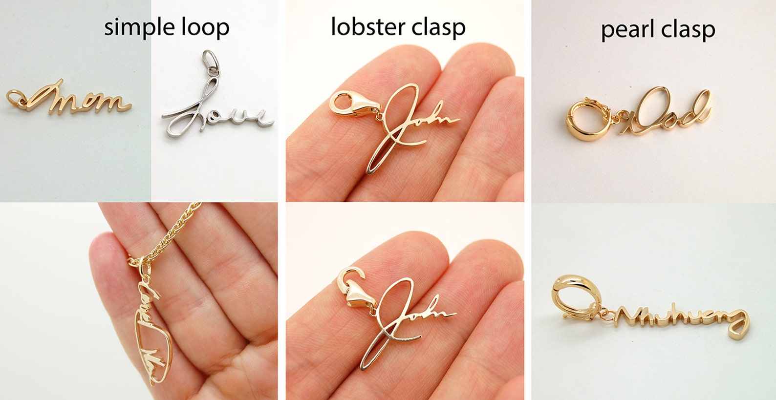 Personalized Charm, Loved Ones Handwriting Charm for Bracelet, 14k Gold ...