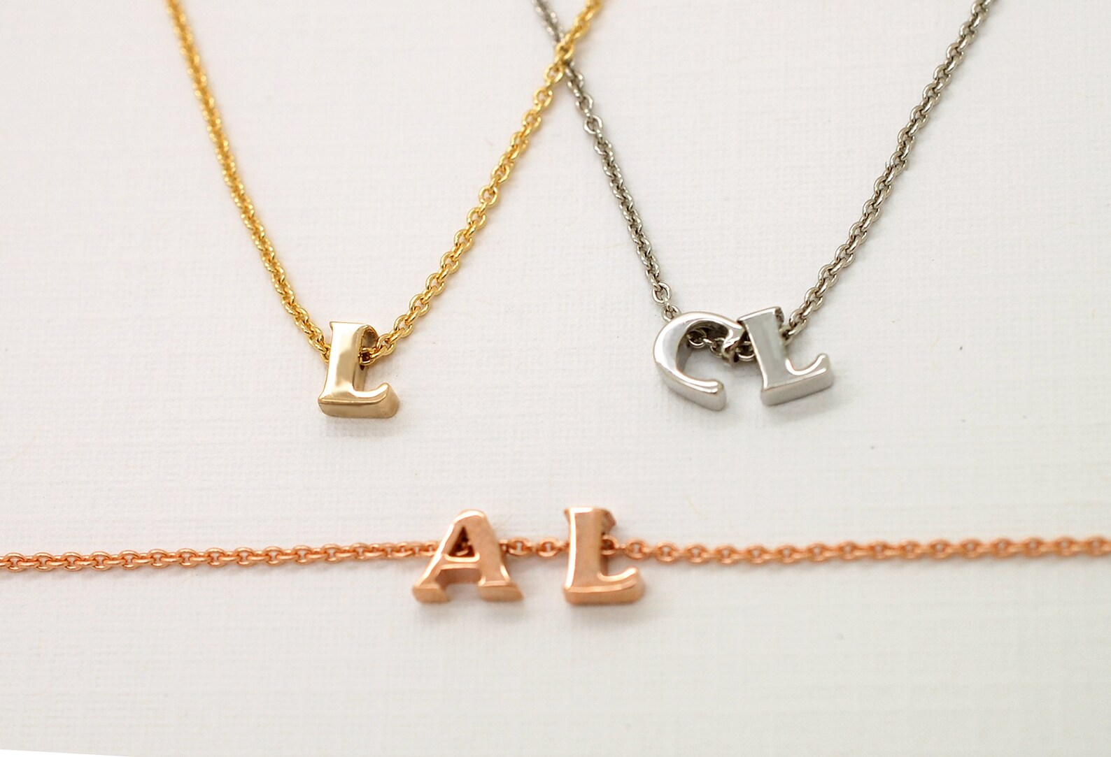 Letter L Necklace Solid Gold 14k Initial L Necklace Tiny Small - Etsy
