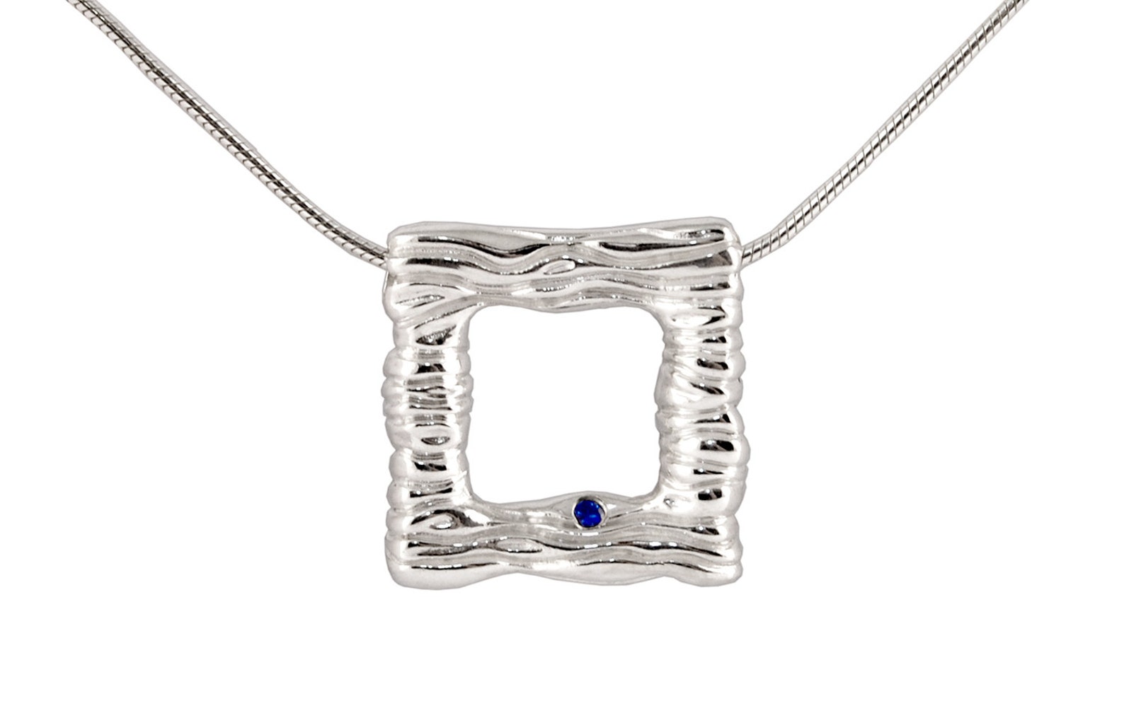 Modern Necklace Silver Square Pendant Necklace Medium Size - Etsy