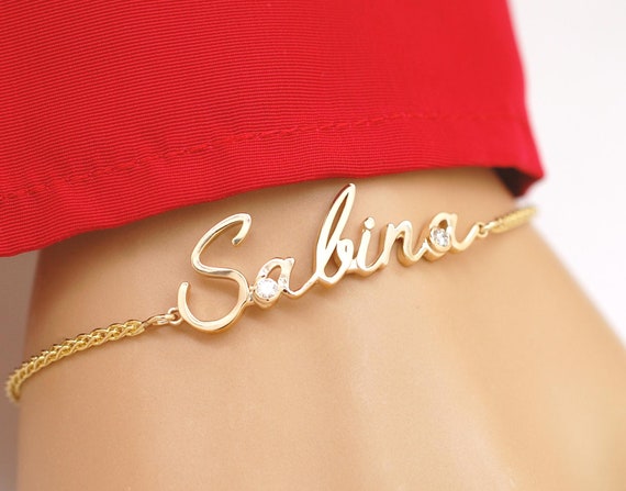 Solid 14k Gold Name Bracelet Custom Handwriting Bracelet Solid 14k Gold for Mom With Custom Signature Valentines Personalized Gifts Etsy