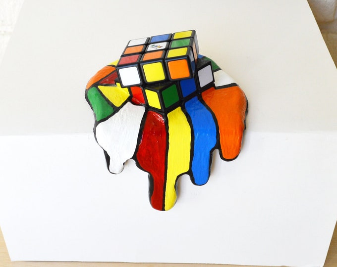 Melted Rubik's Cube Surreal Pop Art Sculpture - Etsy UK