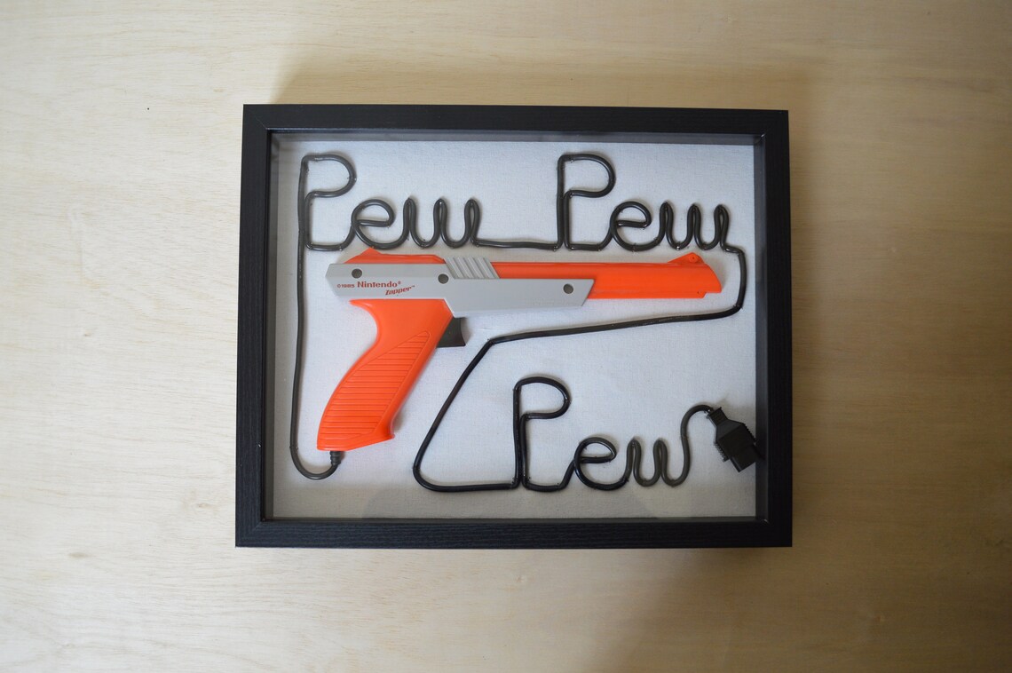 Nintendo NES Zapper Wall Art Shadow Box Pew Pew Pew - Etsy