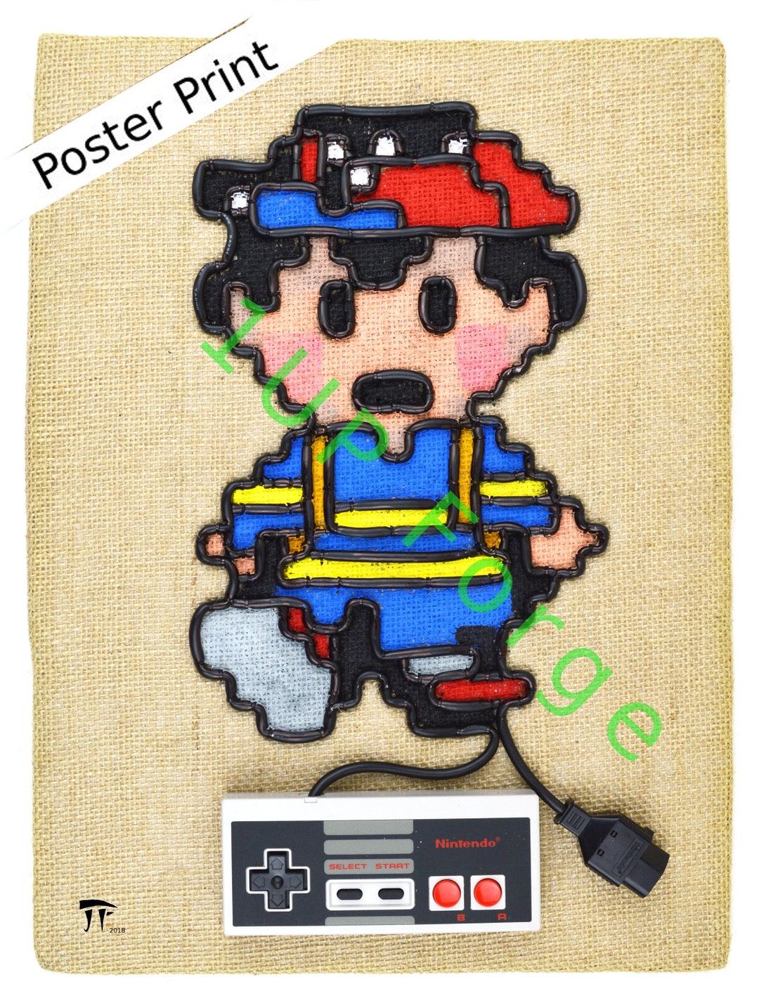 NES Nintendo Poster Print - Ness in Color From Earthbound - Video Game ...