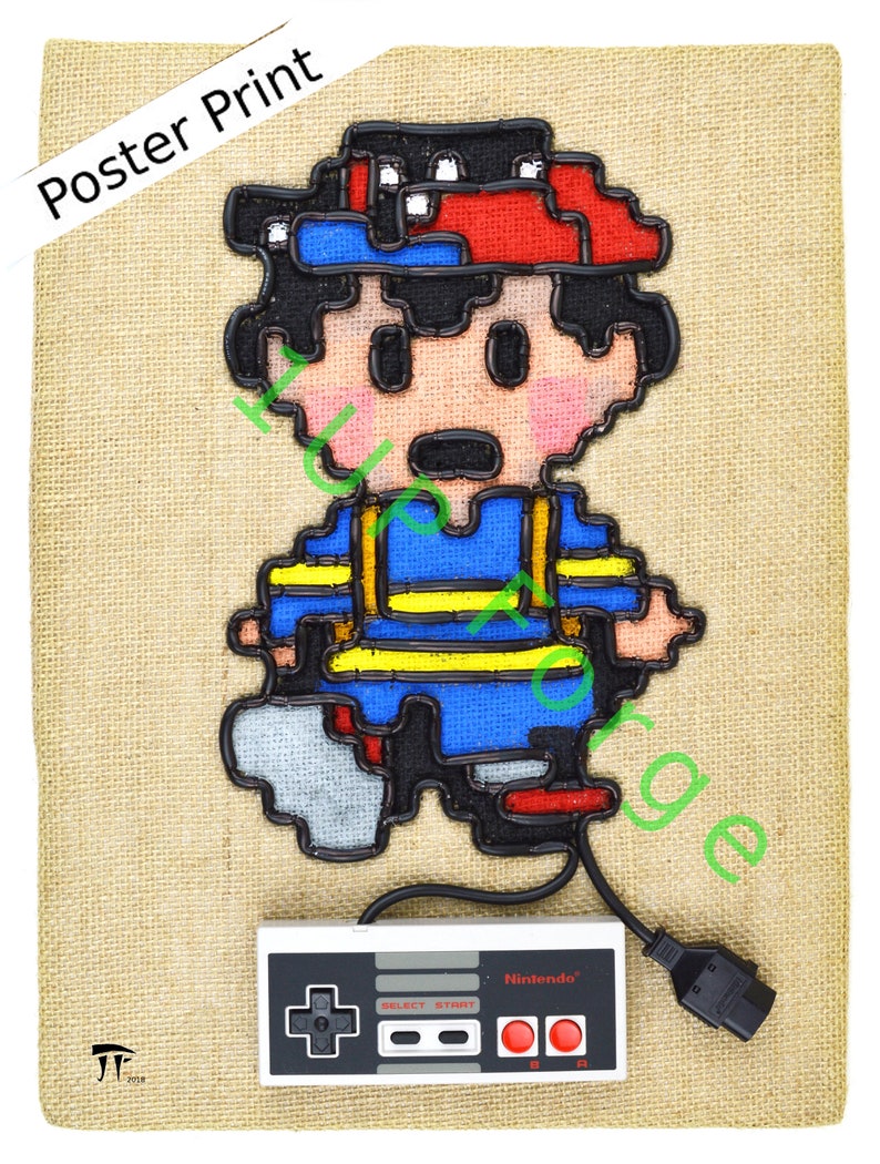 NES Nintendo Poster Print Ness in Color From Earthbound - Etsy