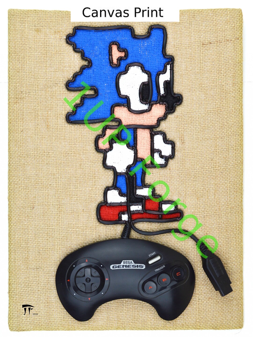 Sega Genesis Canvas Art - Sonic the Hedgehog Print in Color - Video ...