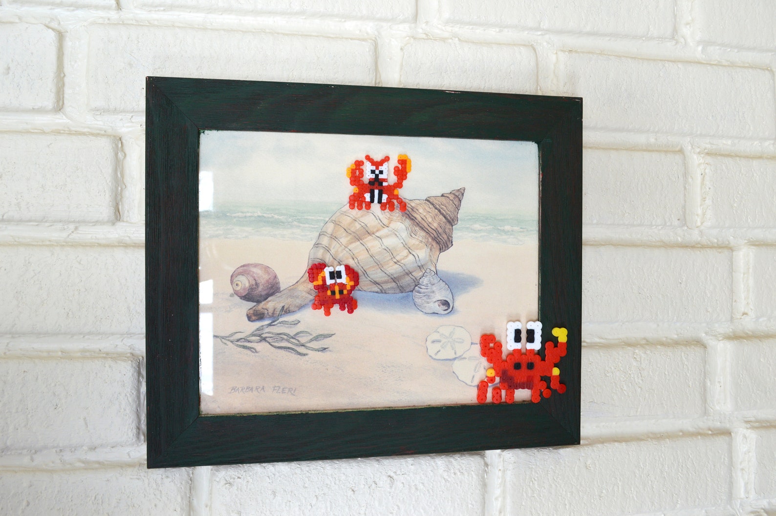 Super Mario Crab Side Stepper Pixel Art Perler Bead Reclaimed Painting ...