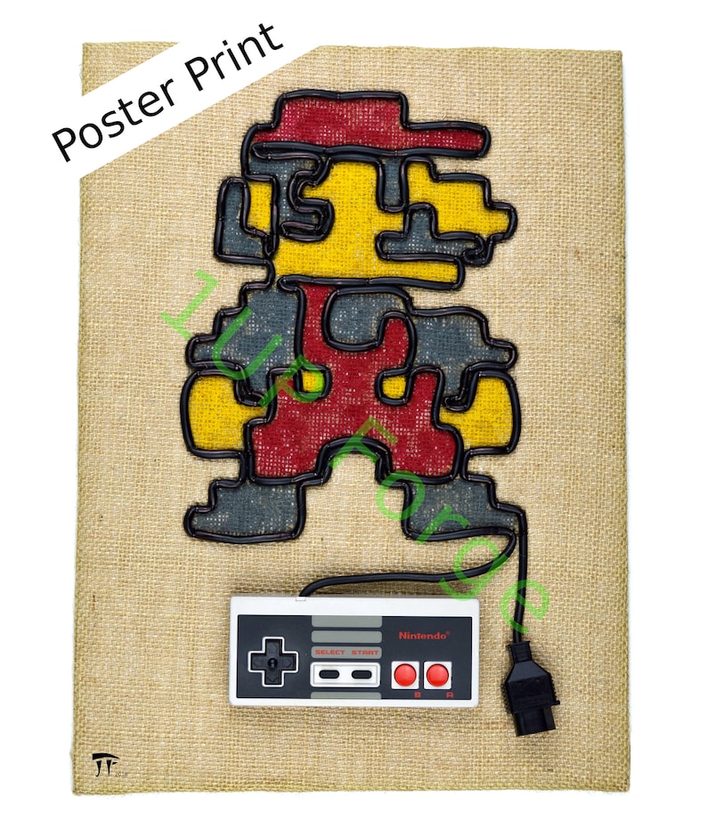Super Mario Poster Print Mario in Color Art Print Nintendo | Etsy