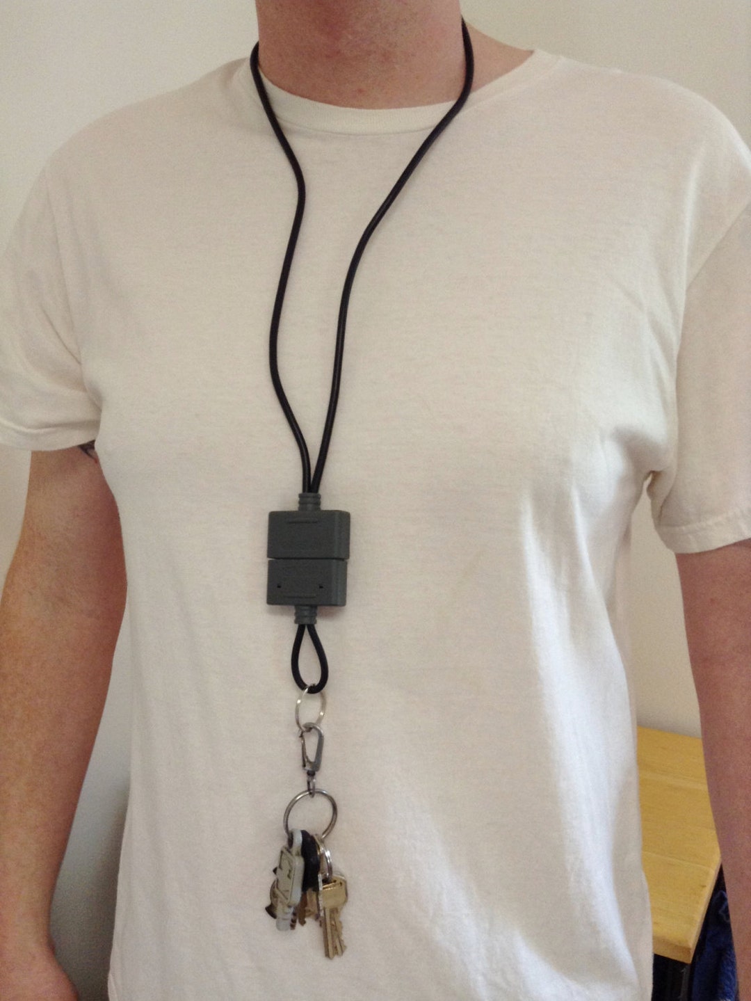 Nintendo Super NES Lanyard With Key Chain Upcycled Real Video Game Plug ...