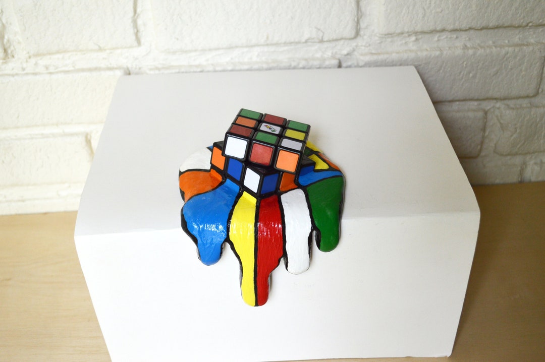 Melted Rubik's Cube Surreal Pop Art Sculpture - Etsy