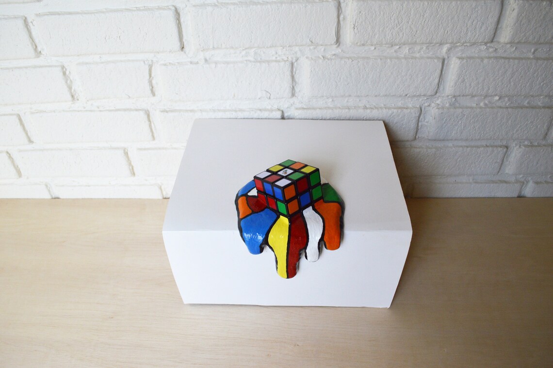 Melted Rubik's Cube Surreal Pop Art Sculpture - Etsy