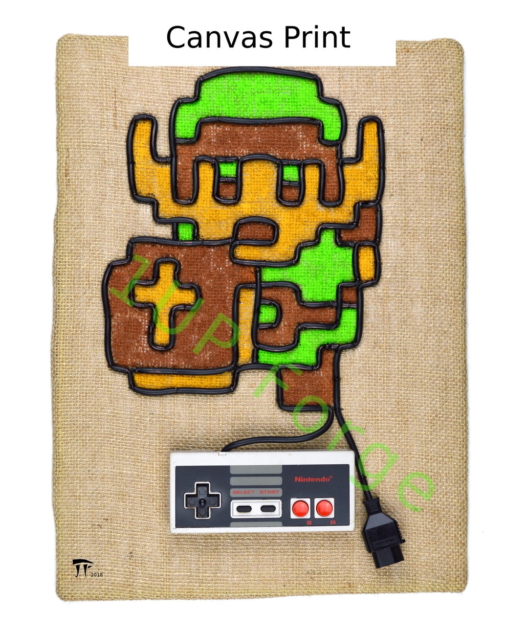 Legend of Zelda Canvas Art Print- Link in Color - Nintendo NES Gamer ...