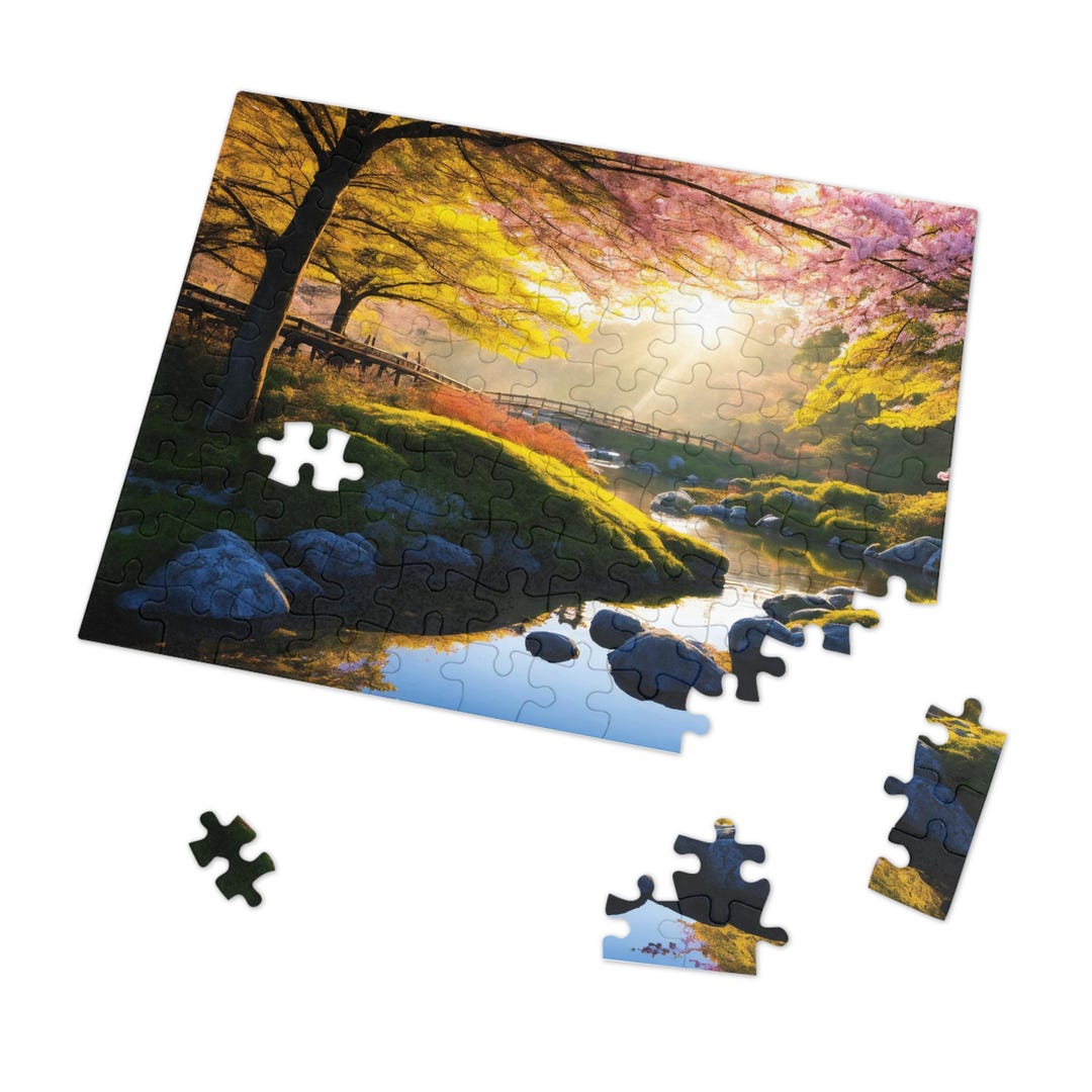 Japanese Landscape Jigsaw Puzzle, Nature Scene With River, Relaxation ...