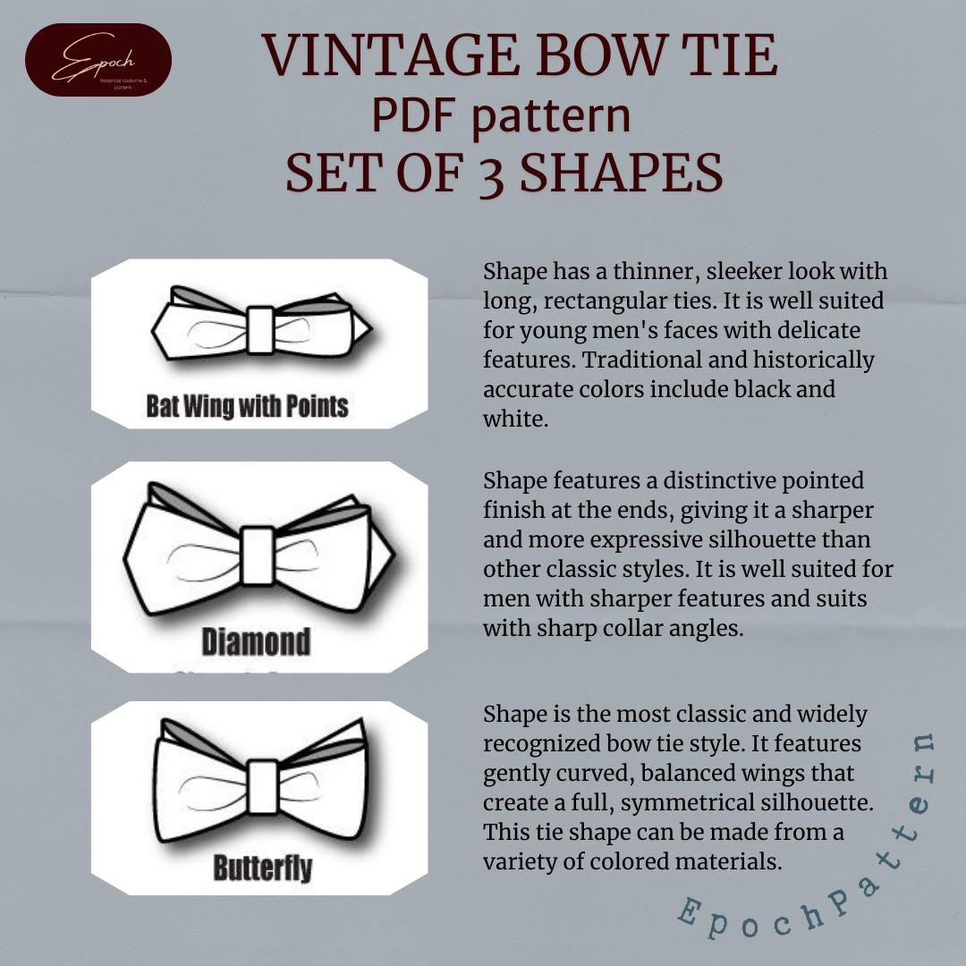 Batwing Bow Tie PDF Pattern - Etsy