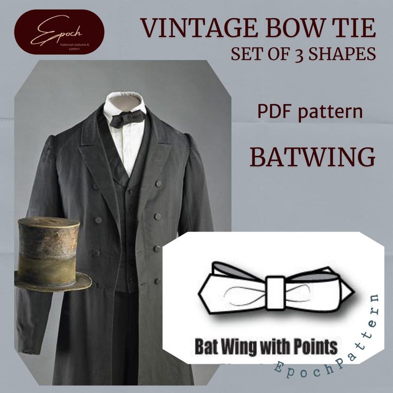 Batwing Bow Tie PDF Pattern - Etsy