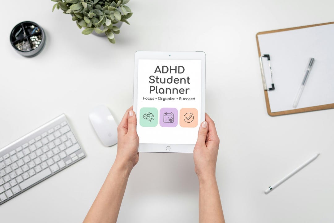 ADHD Student Digital Planner | Airy Minimalist Productivity Planner for ...