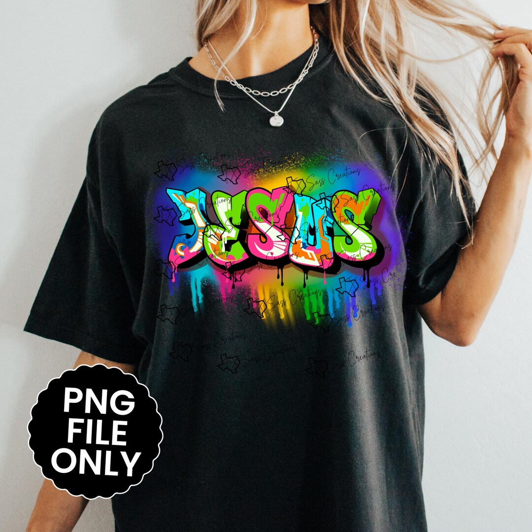 Jesus Colorful Graffiti Spray PNG File Only - Etsy