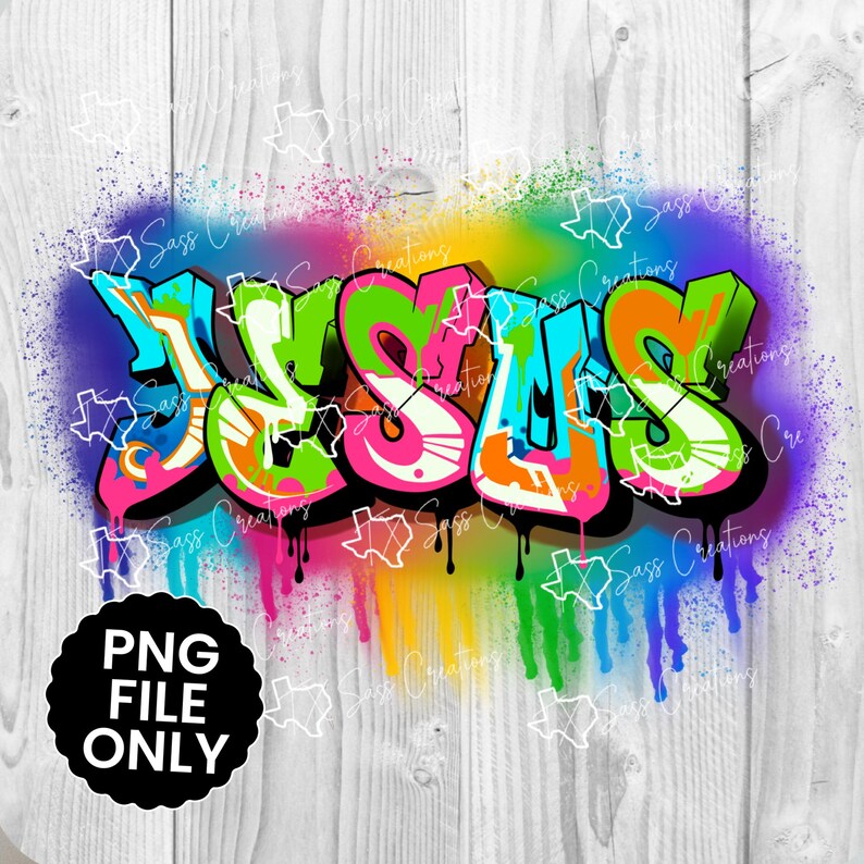 Jesus Colorful Graffiti Spray PNG File Only - Etsy