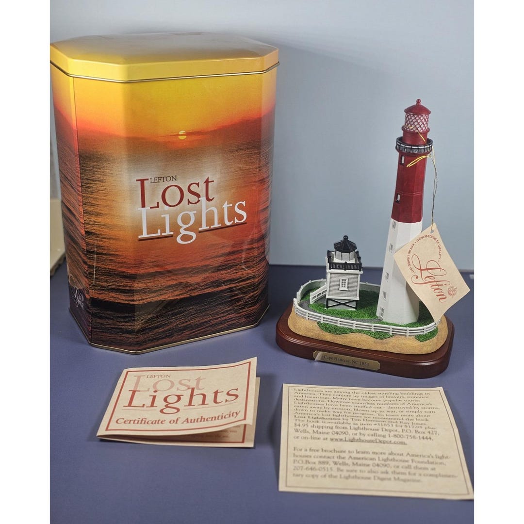 Lefton Lost Lights Cape Hatteras 1854 Lighthouse Figurine With Box ...