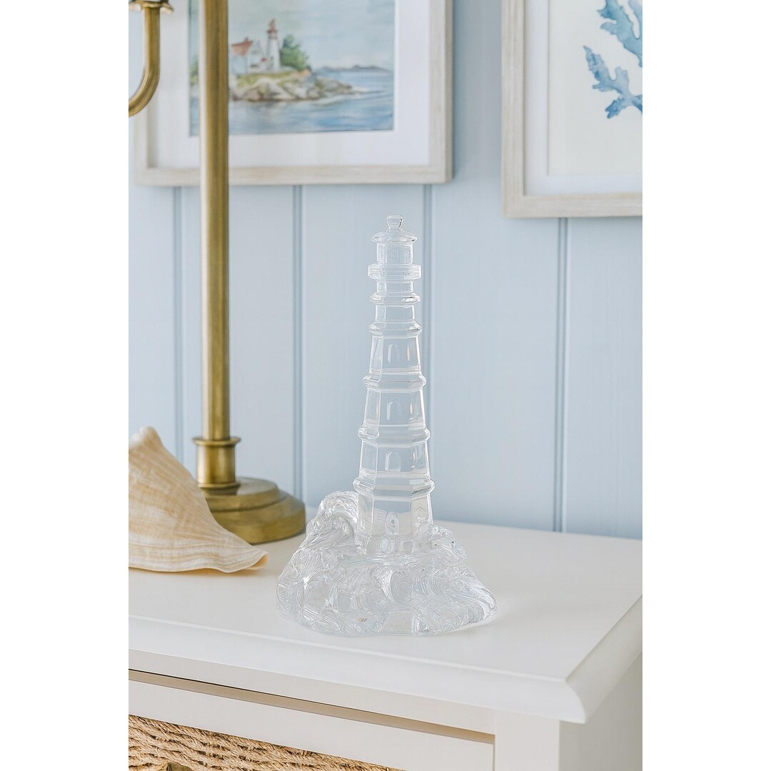 Vintage Clear Crystal Lighthouse Figurine Coastal Nautical Decor - Etsy