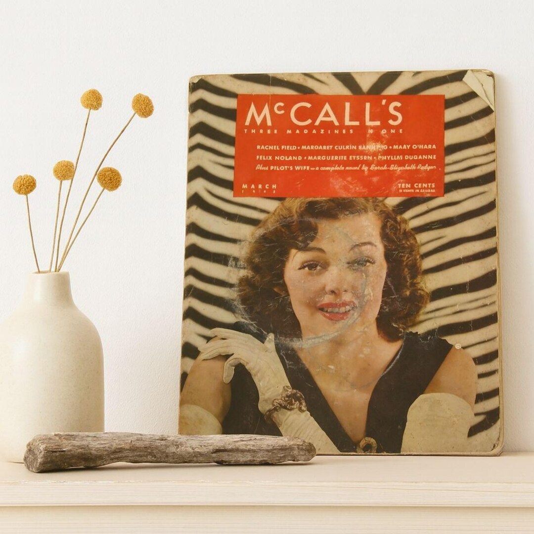Vintage 1942 Mccalls Magazine Cover Featuring Zebra-striped Design ...