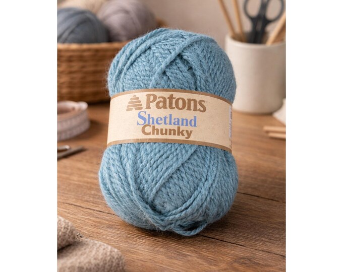 Patons Shetland Chunky Yarn Soft Teal Bulky Weight 100g Acrylic Wool - Etsy