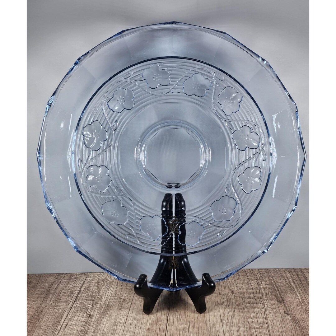 Vintage Anchor Hocking Blue Chip and Dip Plate - Etsy