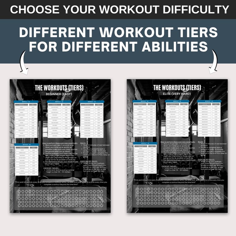 30-day Calisthenics Pushup Challenge With Tiers: Beginner, Intermediate ...