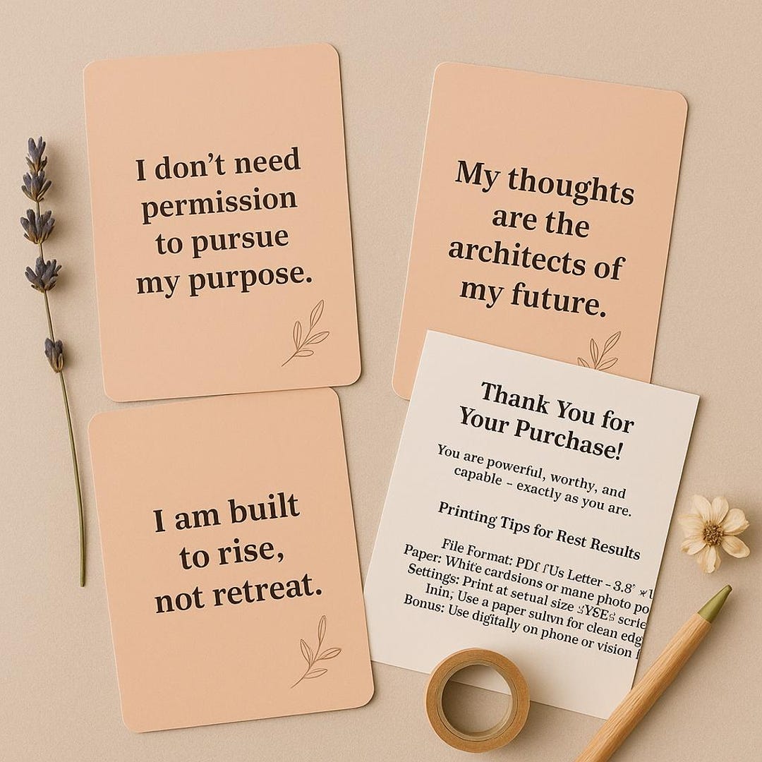 Daily Mindset Reset: 10 Printable Affirmation Cards - Etsy